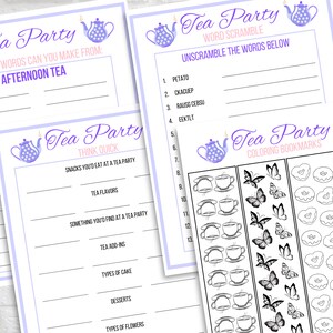 Tea Party Games Printable, Tea Party Activities, Girls Tea Party Games ...