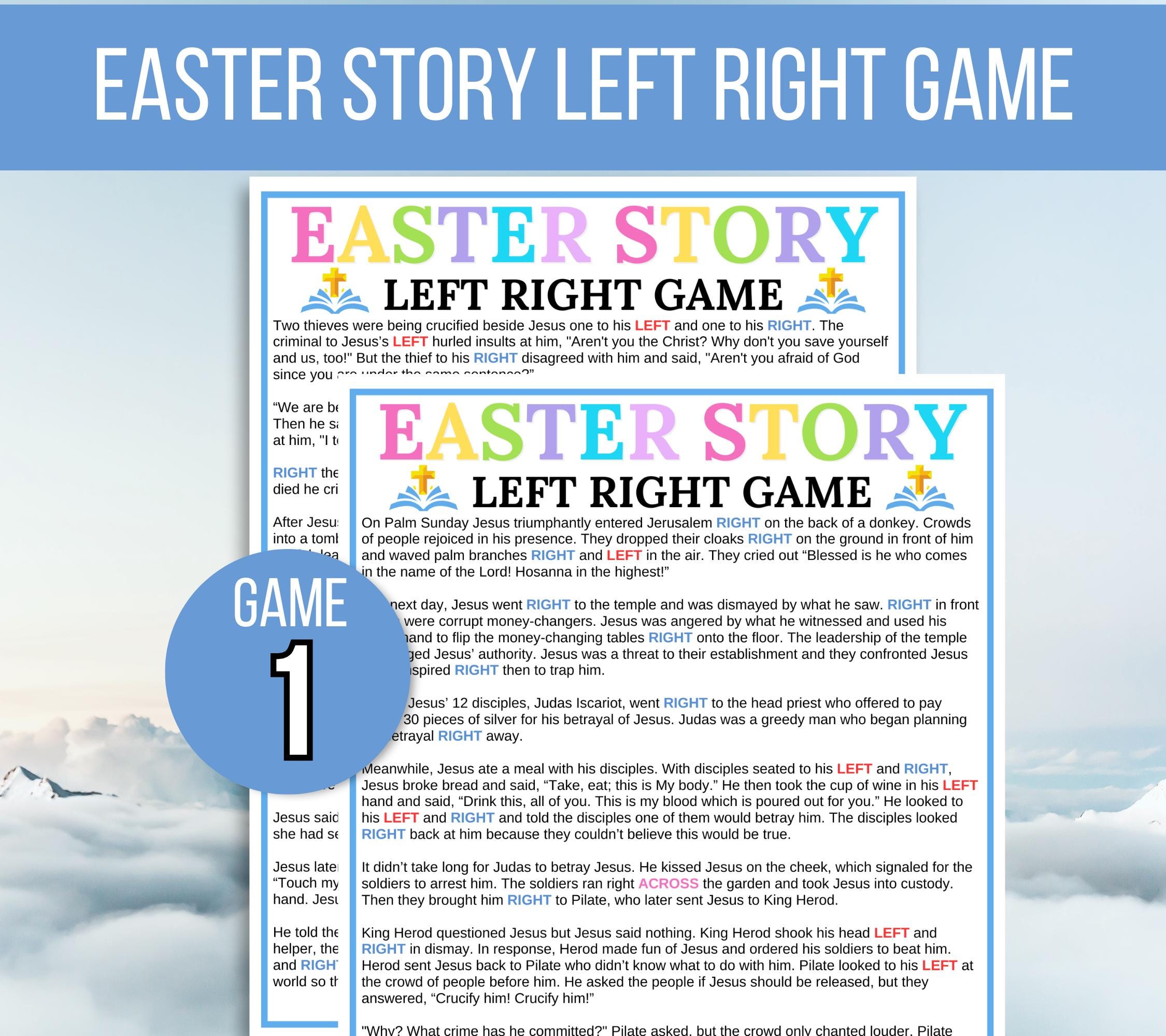 Left Right Easter Story Game, Left Right Easter Game, Left Right Easter ...