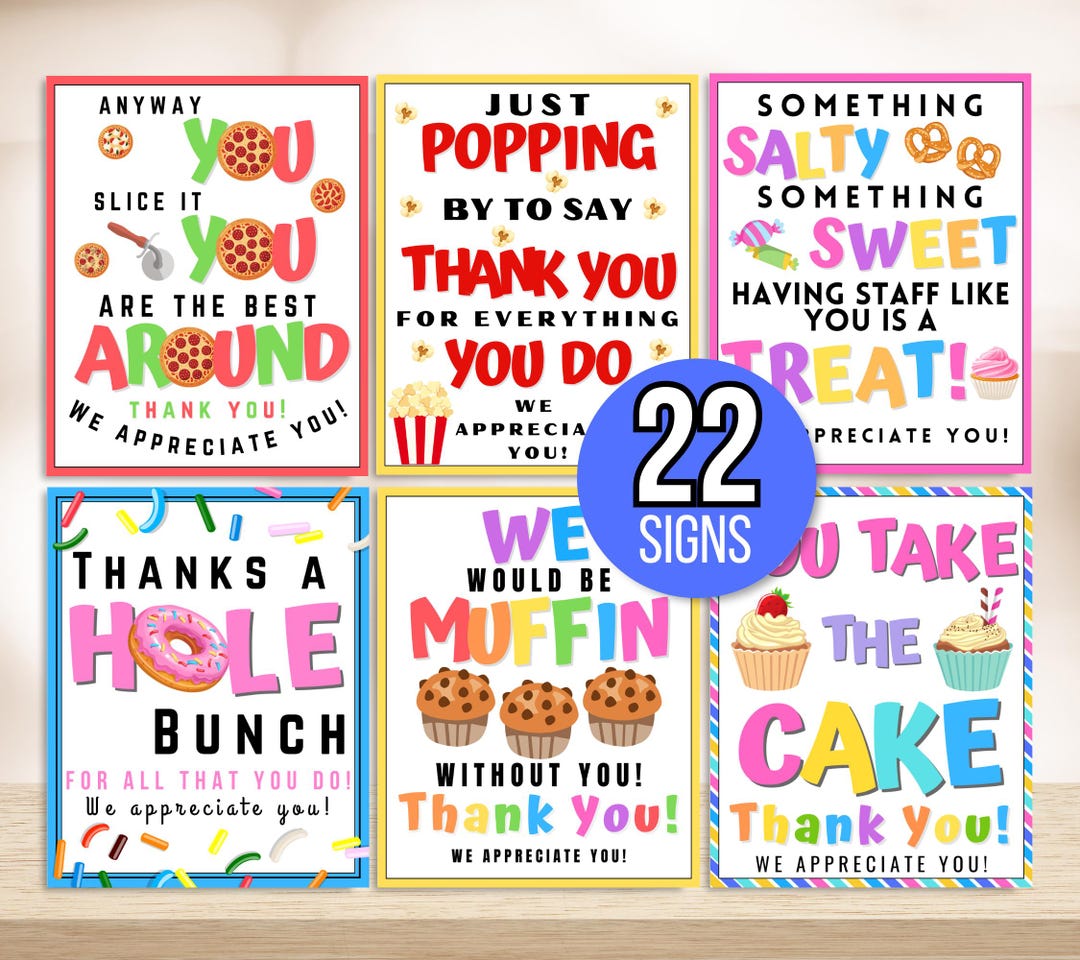 Printable Appreciation Signs, Staff Appreciation Signs, Appreciation ...