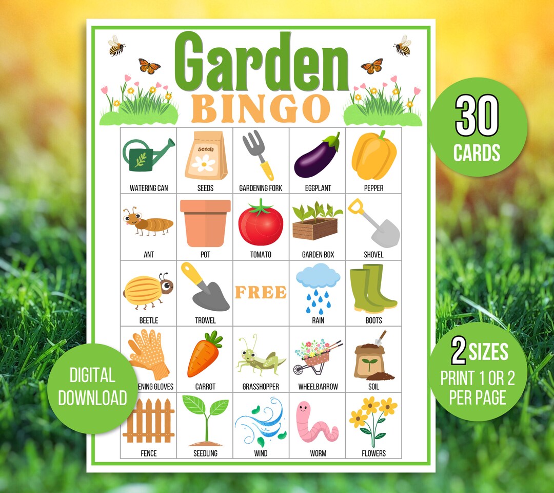 Garden Bingo, Spring Bingo, Garden Game, Garden Activity, Garden ...