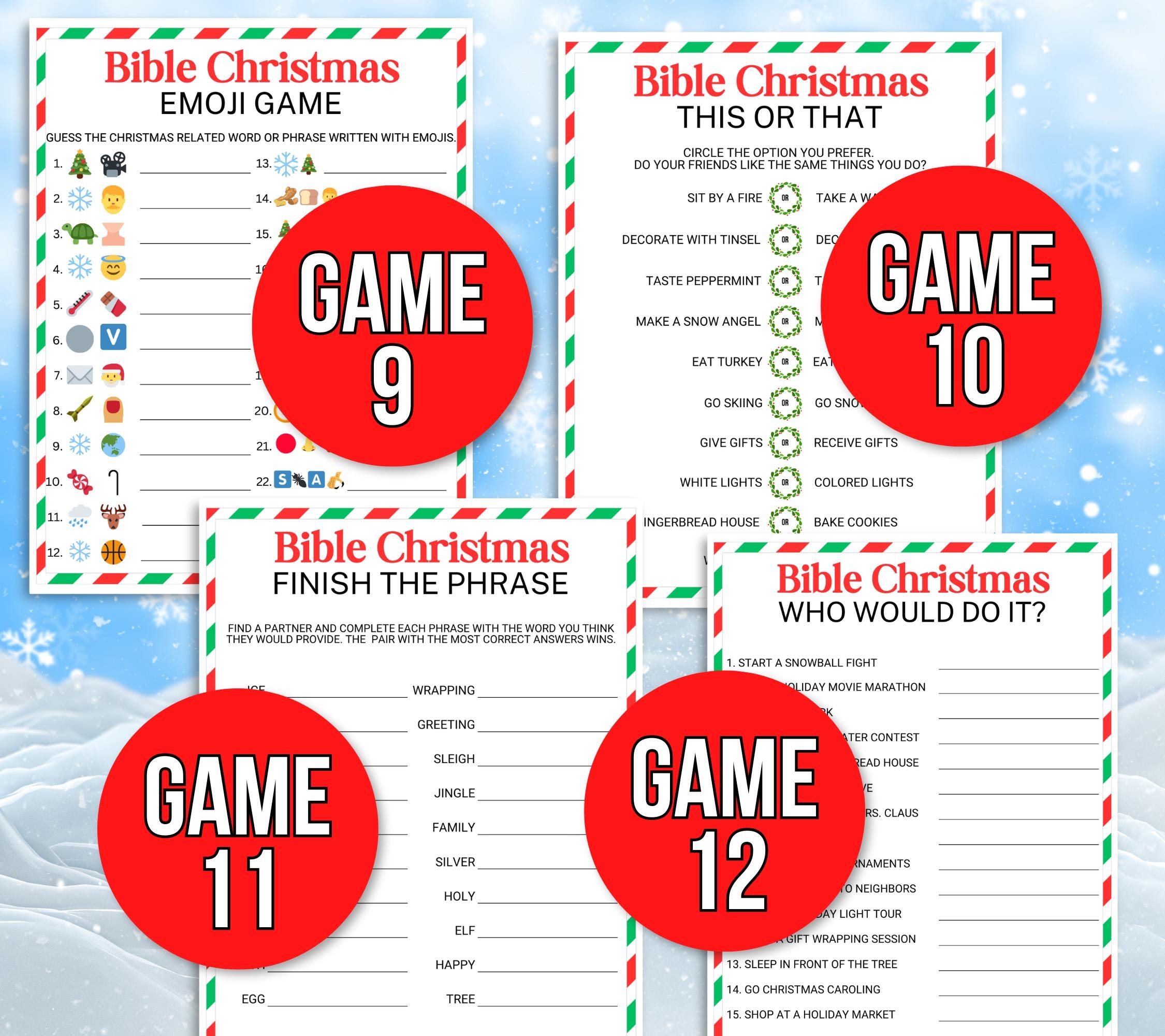 Bible Christmas Games, Bible Christmas Party Games, Nativity Games ...