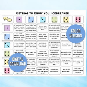 Icebreaker Game, Icebreaker Activity, Team Building Game, Table Talk ...