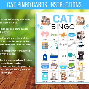 Cat Bingo, 30 Printable Cat Bingo Cards, Cat Birthday Party Game, Cat ...