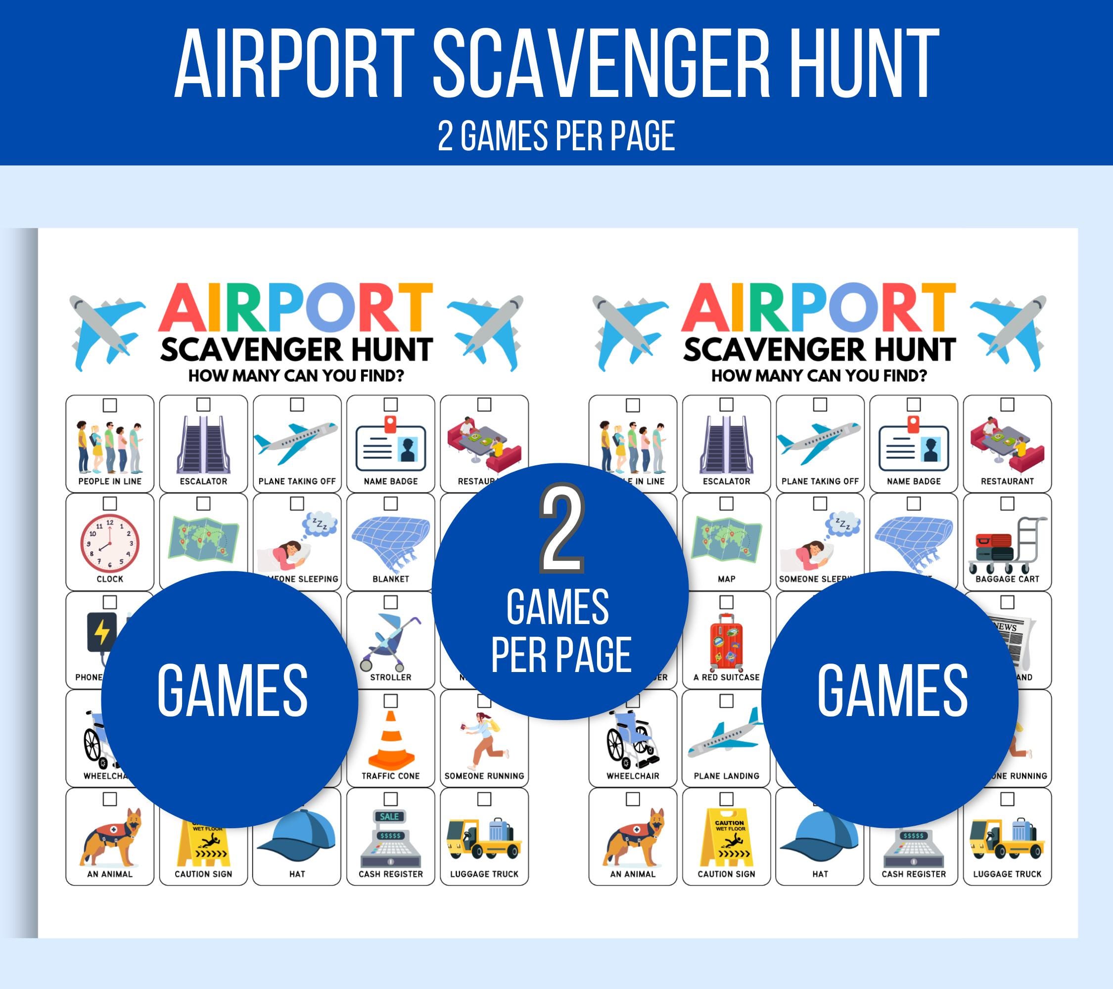 Airport Scavenger Hunt, Airport Scavenger Hunt for Kids, Airport ...