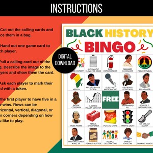 Black History Bingo, Black History Games, Black History Month Bingo, 30 ...