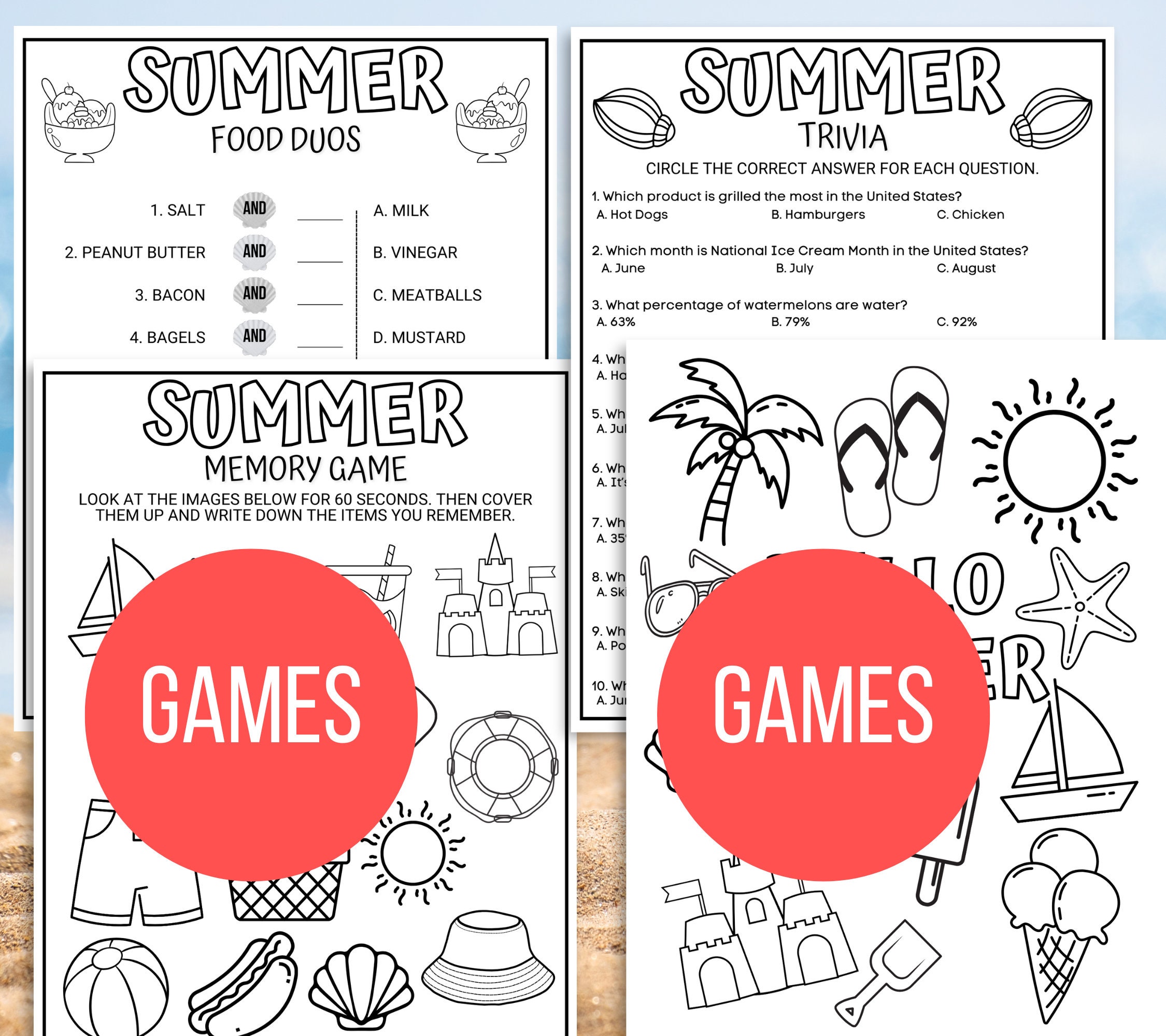 Summer Activities Bundle, Summer Activities for Kids, Fun Kids Summer ...