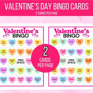 Valentine's Day Bingo, 30 Valentine's Day Bingo Cards, Valentine's Day ...