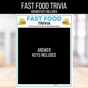 Fast Food Trivia Games, Fast Food Slogan Games, Fast Food Slogan Match ...