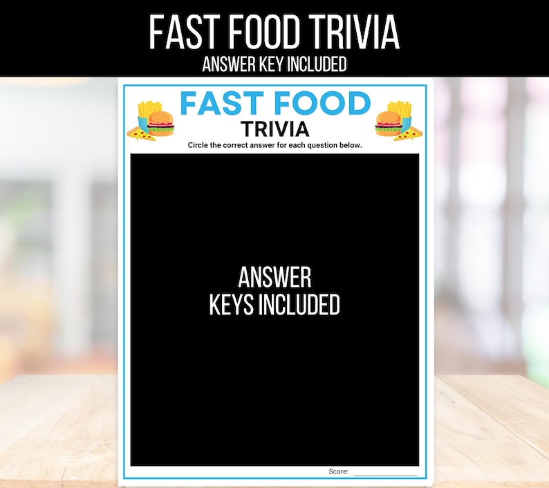 Fast Food Trivia Games, Fast Food Slogan Games, Fast Food Slogan Match ...