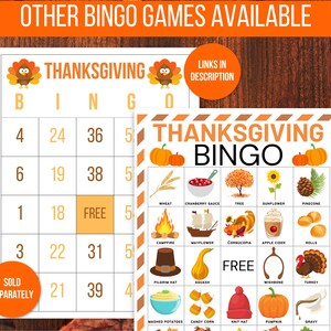 Thanksgiving Bingo, 100 Thanksgiving Bingo Cards, Thanksgiving Games ...