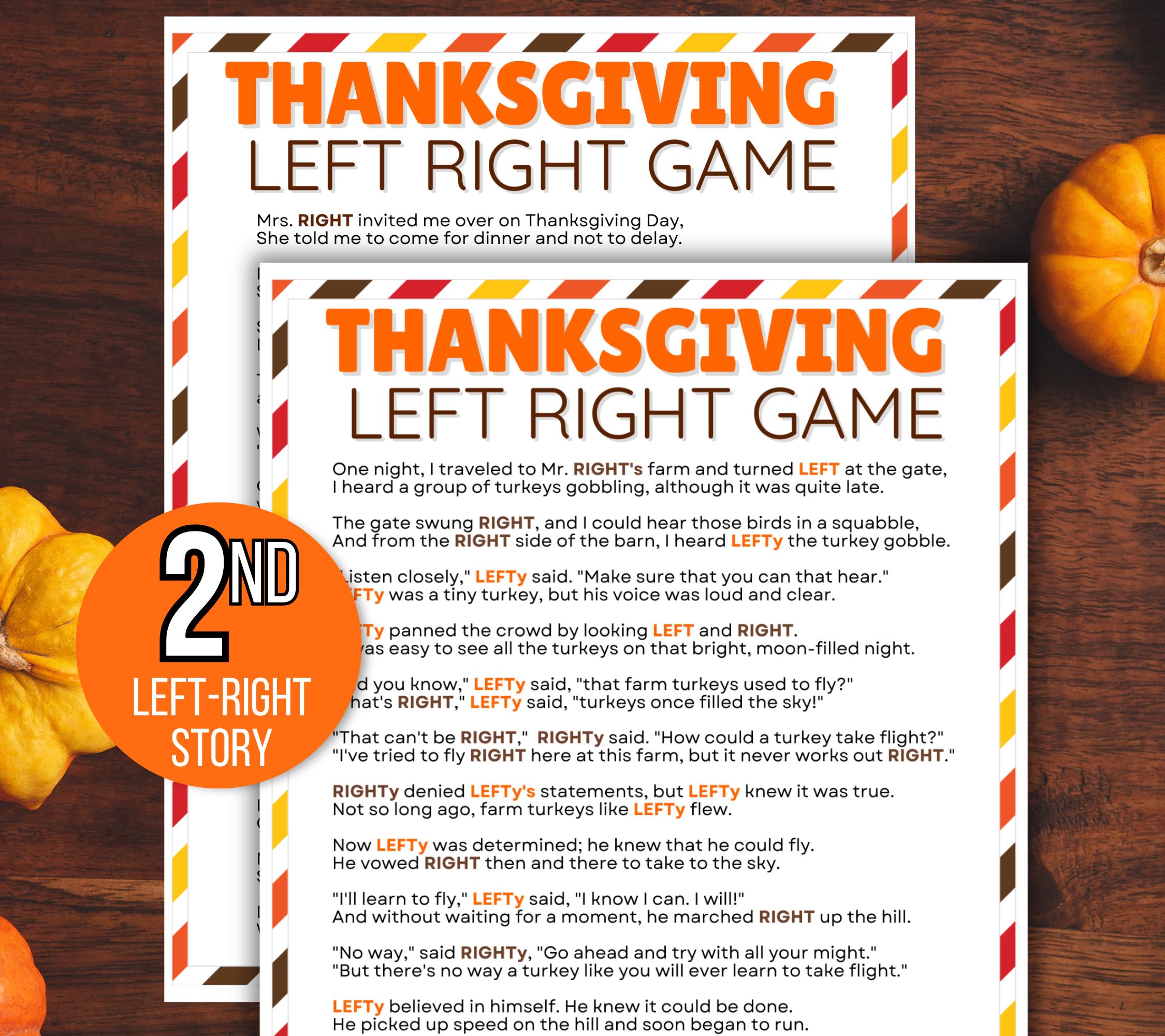 Thanksgiving Pass the Prize Game, Thanksgiving Games, Thanksgiving Left ...