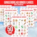 Gingerbread Bingo, 50 Gingerbread Bingo Cards, Christmas Baking Bingo ...