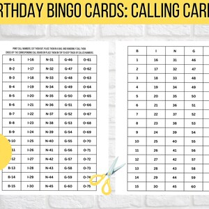 Birthday Bingo, 60 Birthday Bingo Cards, Birthday Party Game, Happy ...