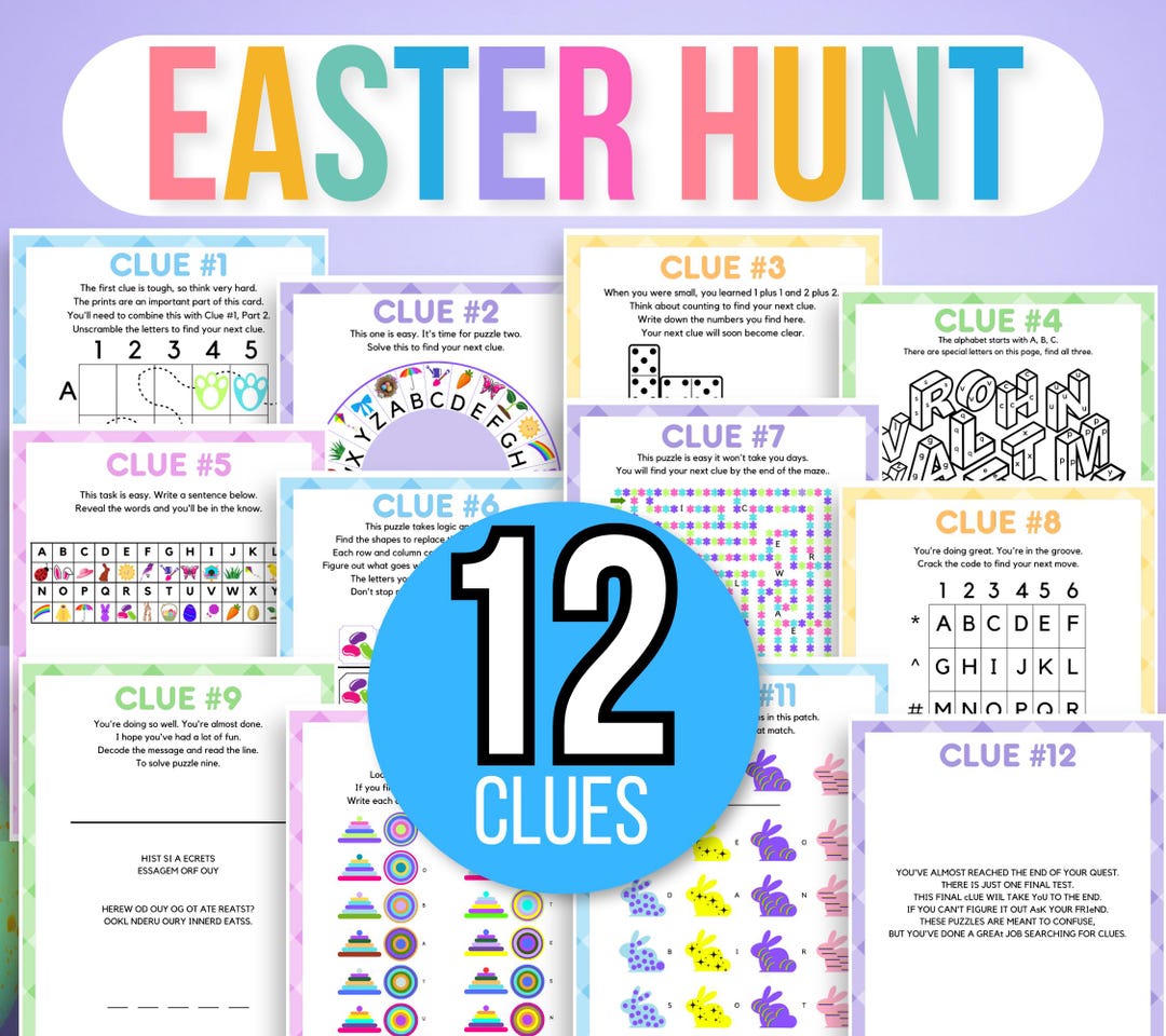 Indoor Easter Treasure Hunt for Older Kids, Easter Scavenger Hunt ...
