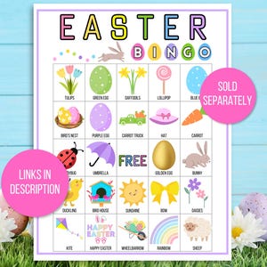 Easter Bingo, 100 Easter Bingo Cards, Easter Activity, Kids Easter ...