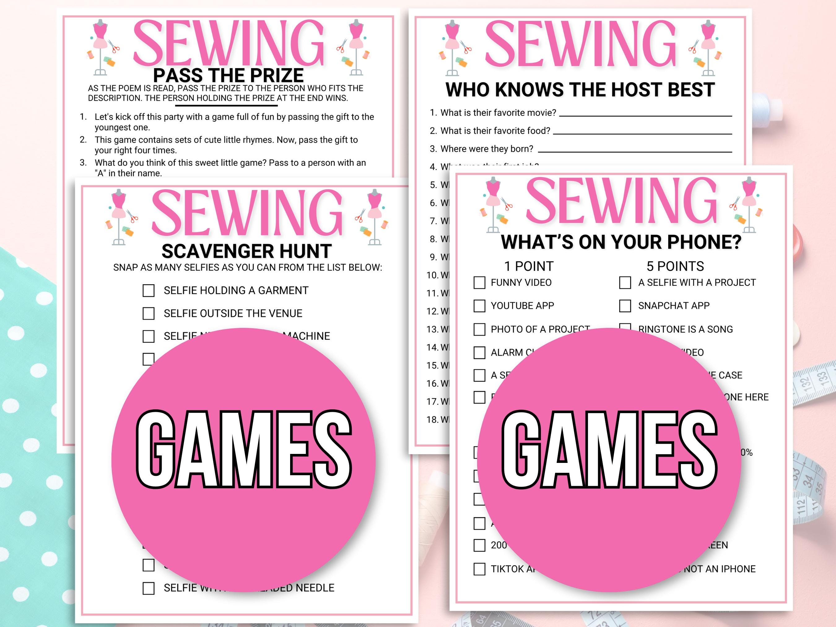 Sewing Games, Sewing Games, Sewing Party Games, Sewing Club Game ...