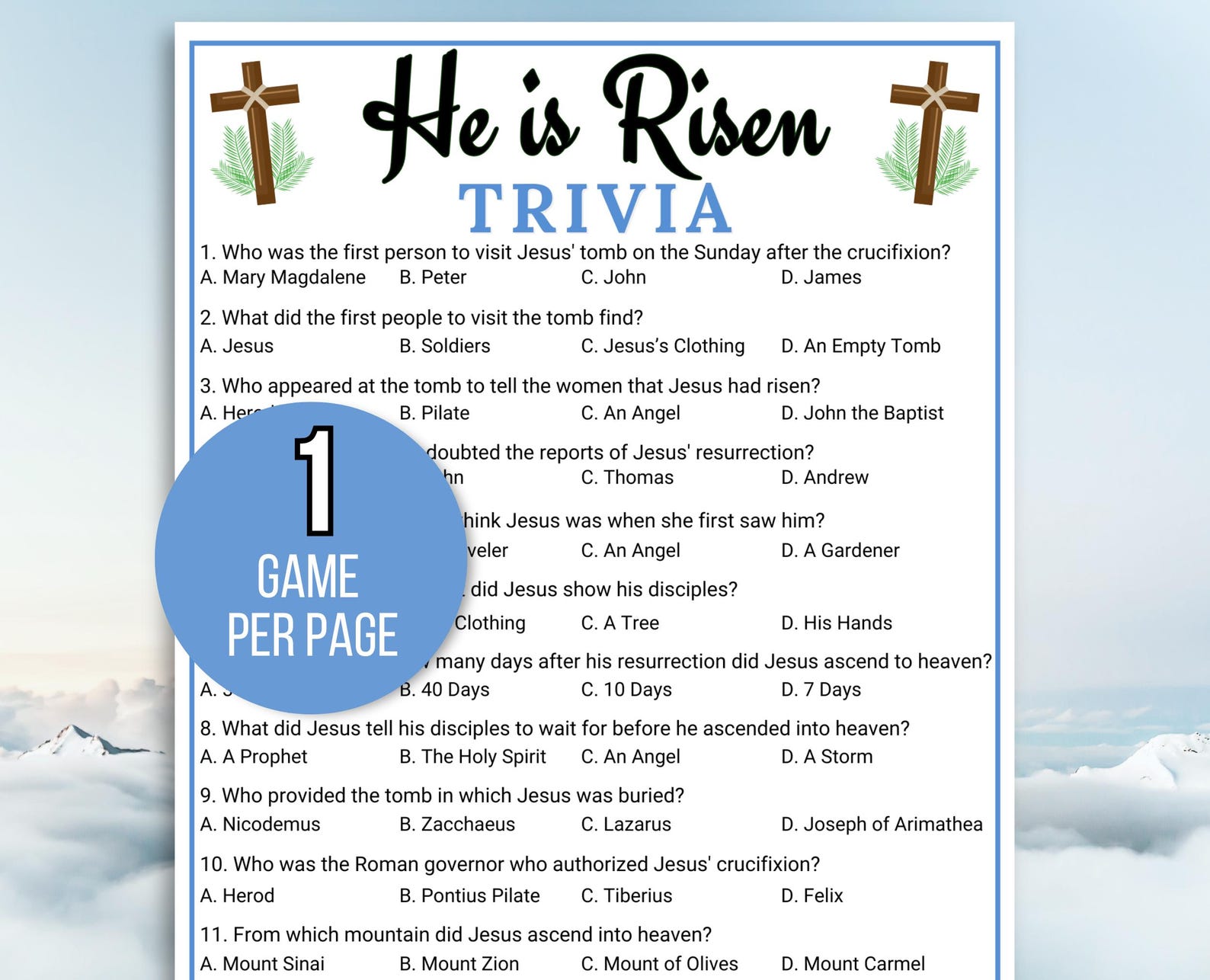 Easter Bible Trivia, Resurrection Trivia, He is Risen Trivia, Religious ...