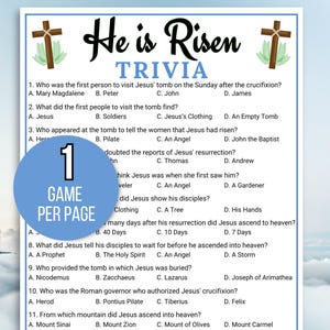 Easter Bible Trivia, Resurrection Trivia, He is Risen Trivia, Religious ...