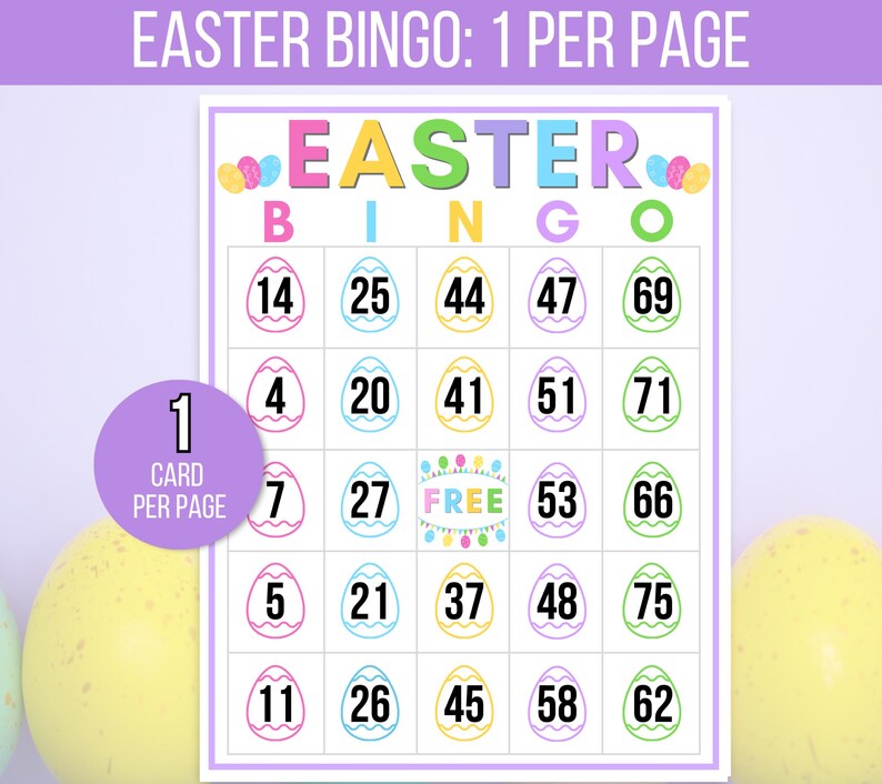 Easter Bingo, 100 Easter Bingo Cards, Printable Easter Activity for ...