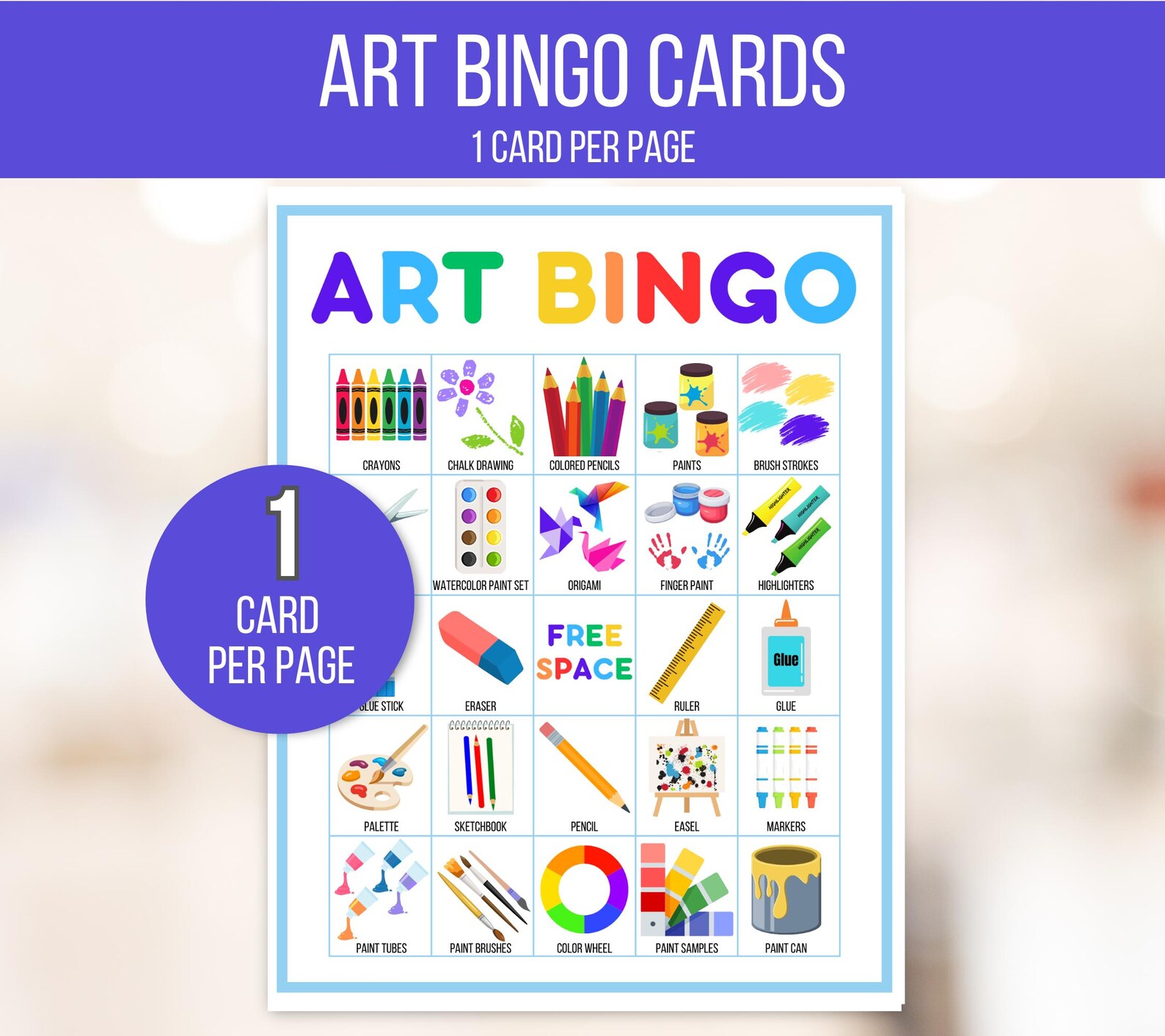 Art Bingo, 30 Printable Art Bingo Cards, Art Game, Art Party Game, Art ...