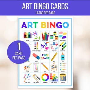 Art Bingo, 30 Printable Art Bingo Cards, Art Game, Art Party Game, Art ...