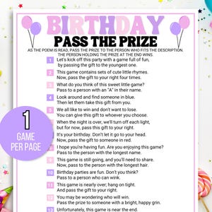 Girls Pass the Gift Game, Birthday Party Game, Teen Birthday Game, Pass ...