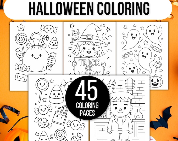 Spooky Hygge Coloring Pages | 10 Cute & Cozy Halloween Pages | Set One ...