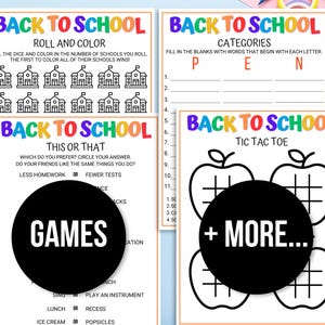 Back to School Games, Back to School Game Bundle, Back to School ...