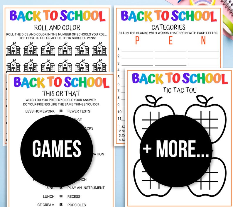 Back to School Games, Back to School Game Bundle, Back to School ...