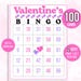 Valentine's Bingo, 100 Valentine's Day Bingo Cards, Valentine's Carte ...