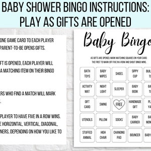 60 Baby Shower Bingo Cards, Unique Prefilled Baby Bingo Game Cards ...