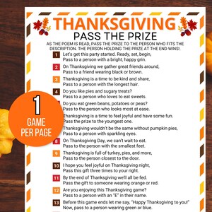 Thanksgiving Pass the Prize Game, Thanksgiving Games, Thanksgiving Left ...