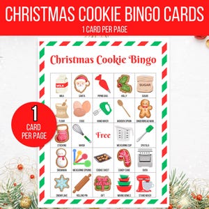 Christmas Bingo, 30 Baking Bingo Cards, Christmas Cookie Bingo Cards ...