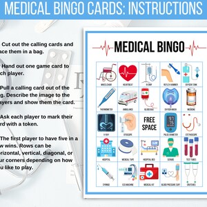 Medical Bingo, 30 Printable Medical Bingo Cards, Doctor Bingo, Nurse ...