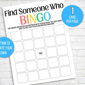Get to Know You Bingo, Find Someone Who Bingo, Find the Guest Bingo ...