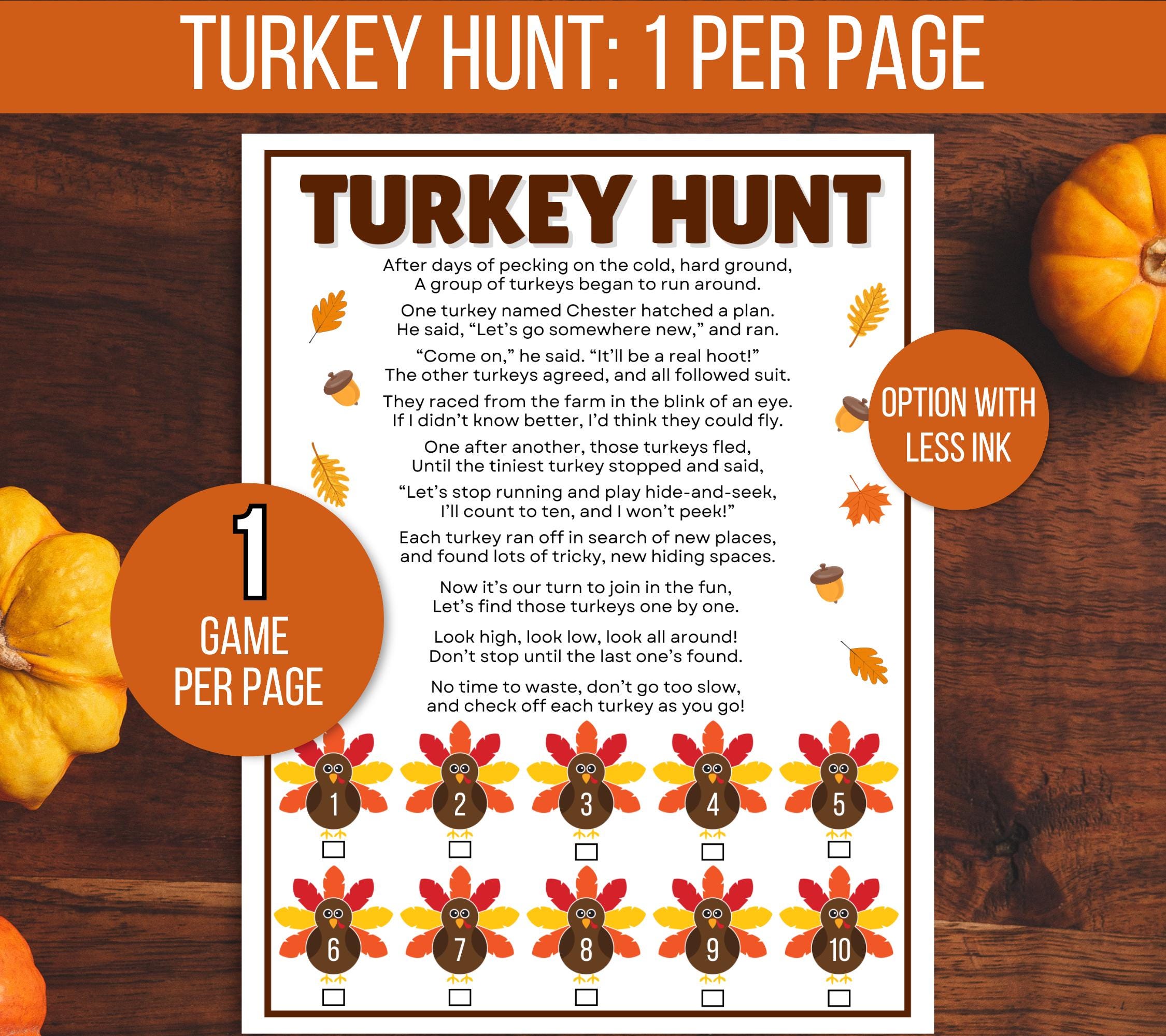 Thanksgiving Scavenger Hunt, Turkey Hunt Game, Thanksgiving Treasure ...