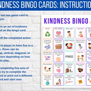 Kindness Bingo, 3 Kindness Bingo Cards, Acts of Kindness Bingo, Kid's ...