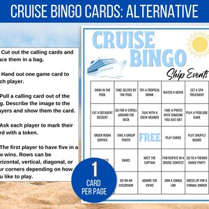 Cruise Bingo, 50 Printable Cruise Bingo Cards, Cruise Ship Activities ...