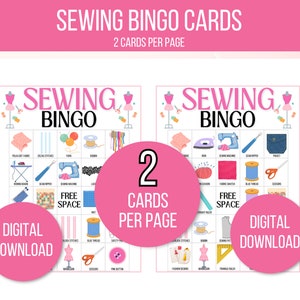 Sewing Bingo, 30 Printable Sewing Bingo Cards, Quilting Bingo, Sewing ...