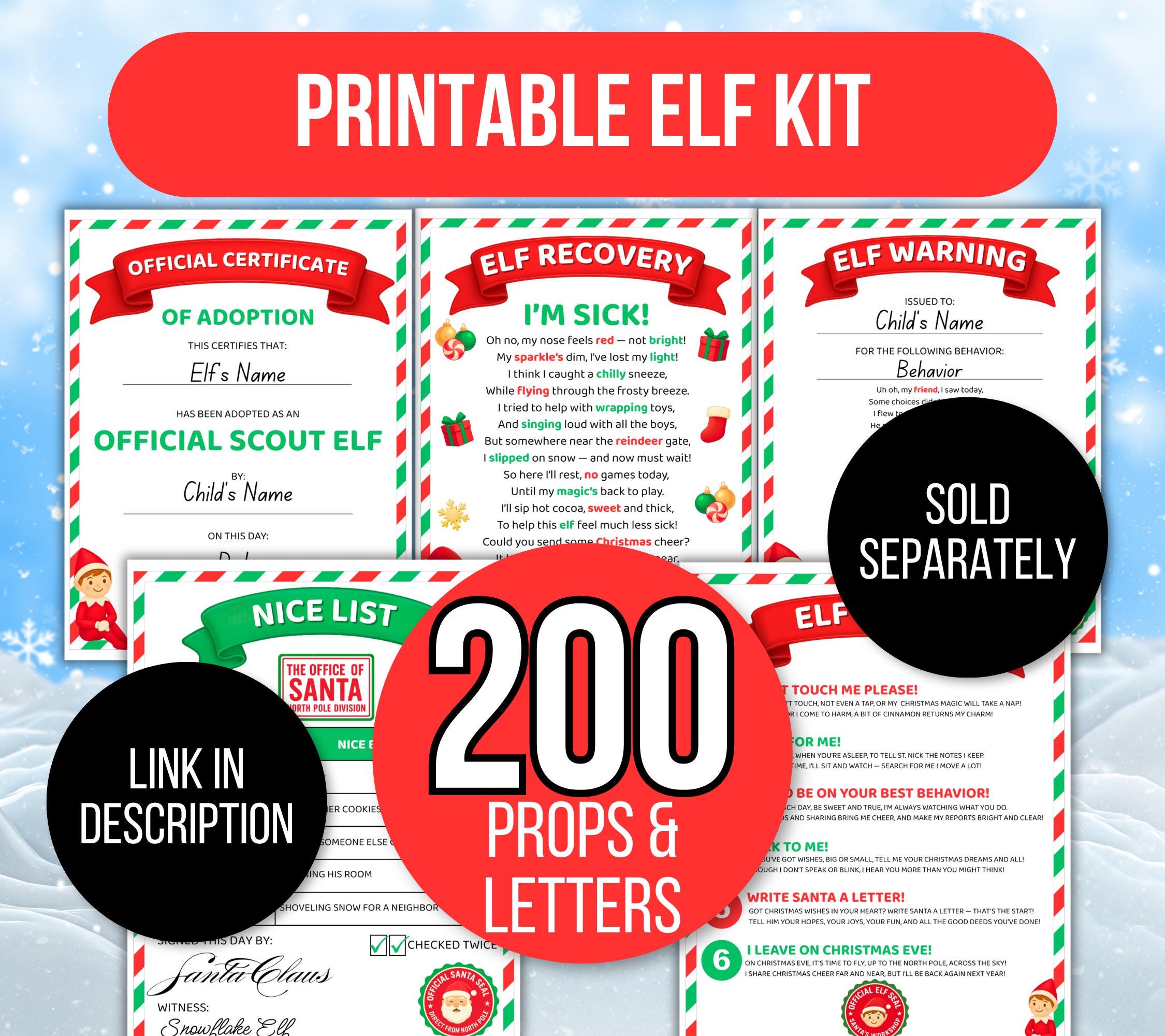 Printable Elf Notes, Elf Cards, Elf 24 Day Bundle, Elf Props, Elf Notes ...