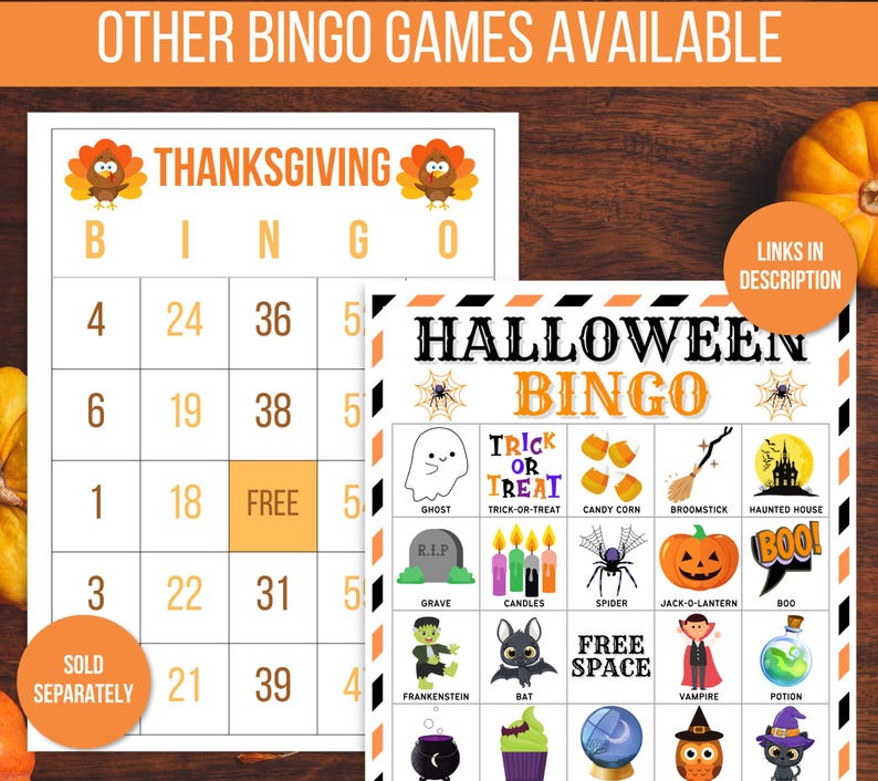 Thanksgiving Bingo, 50 Thanksgiving Bingo Cards, Thanksgiving Activity ...