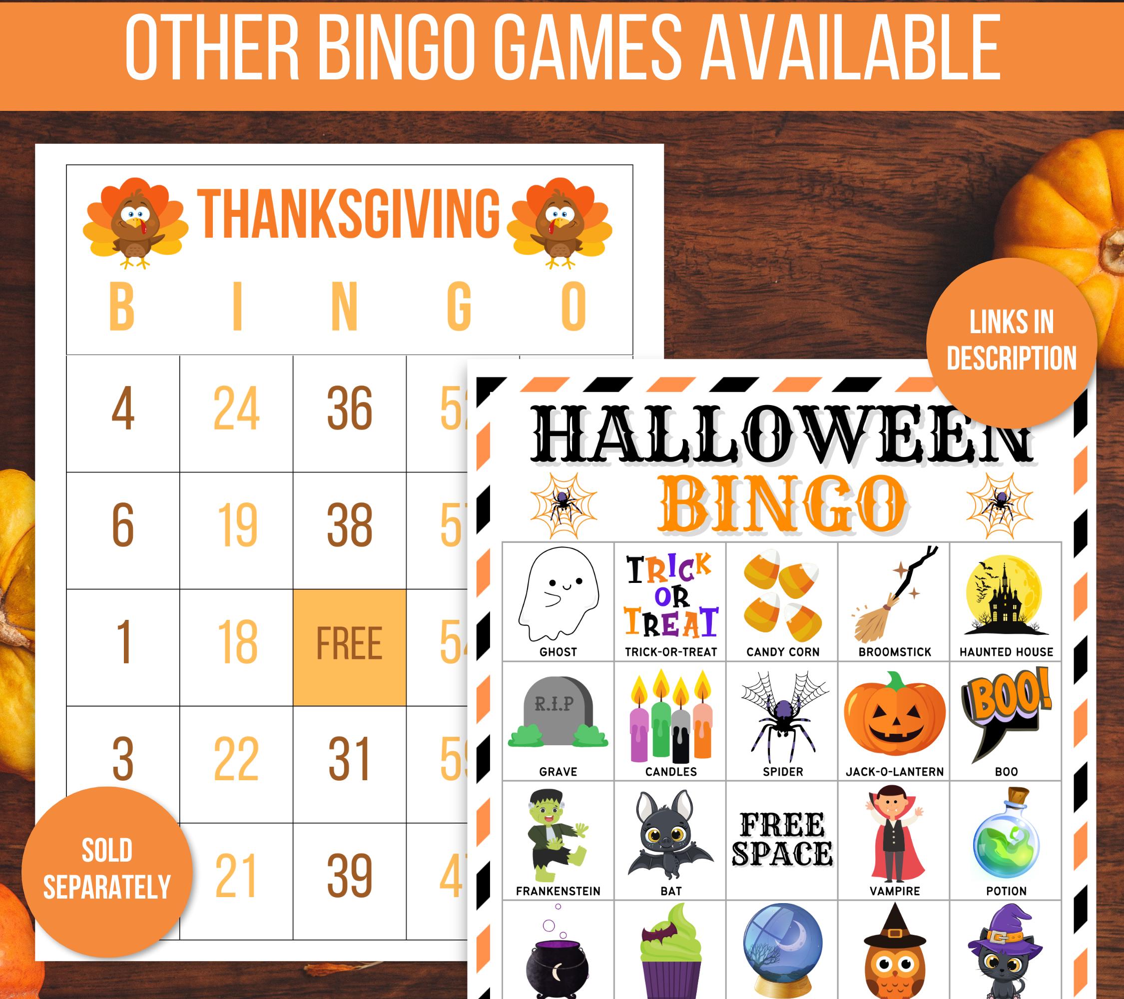 Thanksgiving Bingo, 50 Thanksgiving Bingo Cards, Thanksgiving Activity ...