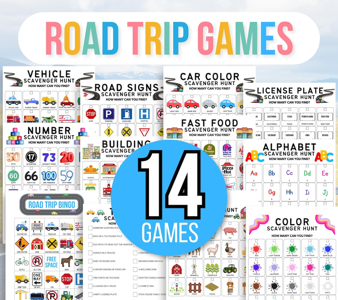 Road Trip Scavenger Hunts, Road Trip Games, Road Trip Hunt, Road Trip ...