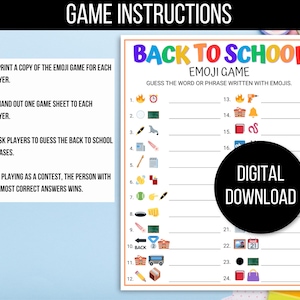 Back to School Emoji Game, Emoji School Game, School Emoji Game, Back ...