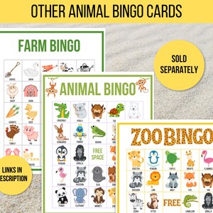 Animal Bingo, 30 Printable Animal Bingo Cards, Animal Party Game ...