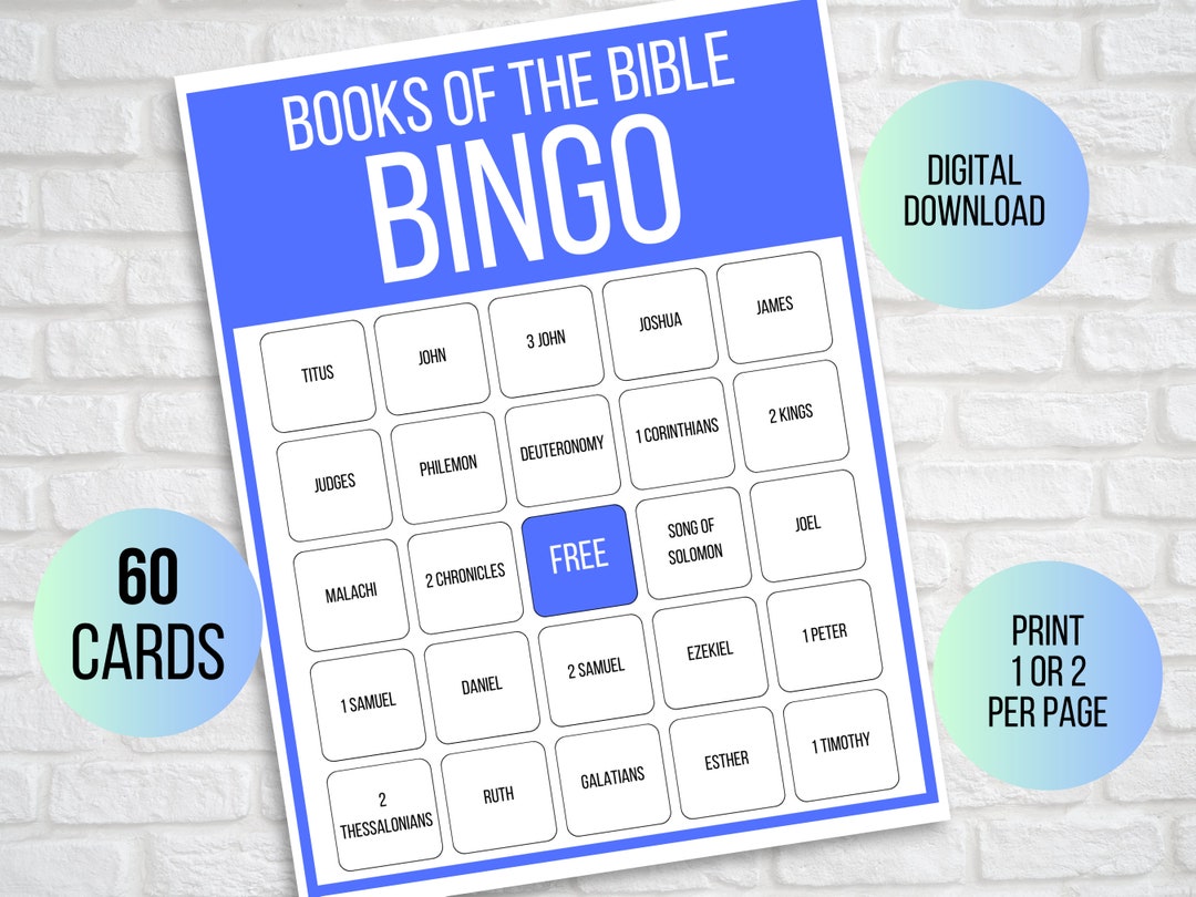 Books of the Bible Bingo Bible Bingo 60 Bible Bingo Cards - Etsy UK