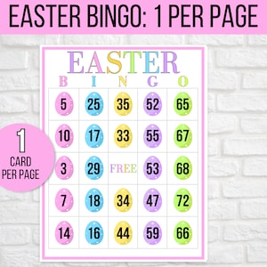 Easter Bingo, 100 Easter Bingo Cards, Easter Activity, Kids Easter ...