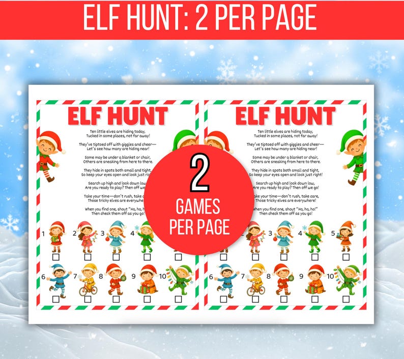 Christmas Scavenger Hunt, Elf Hunt Game, Christmas Treasure Hunt ...