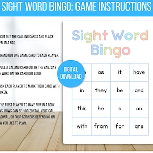 Sight Words Bingo, 120 Sight Words Bingo Cards, Fry's First 100 Words ...