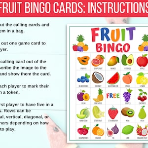Fruit Bingo, 30 Printable Fruit Bingo Cards, Fruit Game, Fruit Party ...